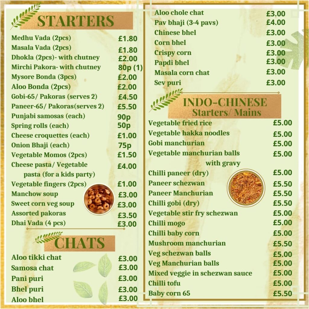Our specialities for Ala carte, party/ takeaway menu. – Welcome